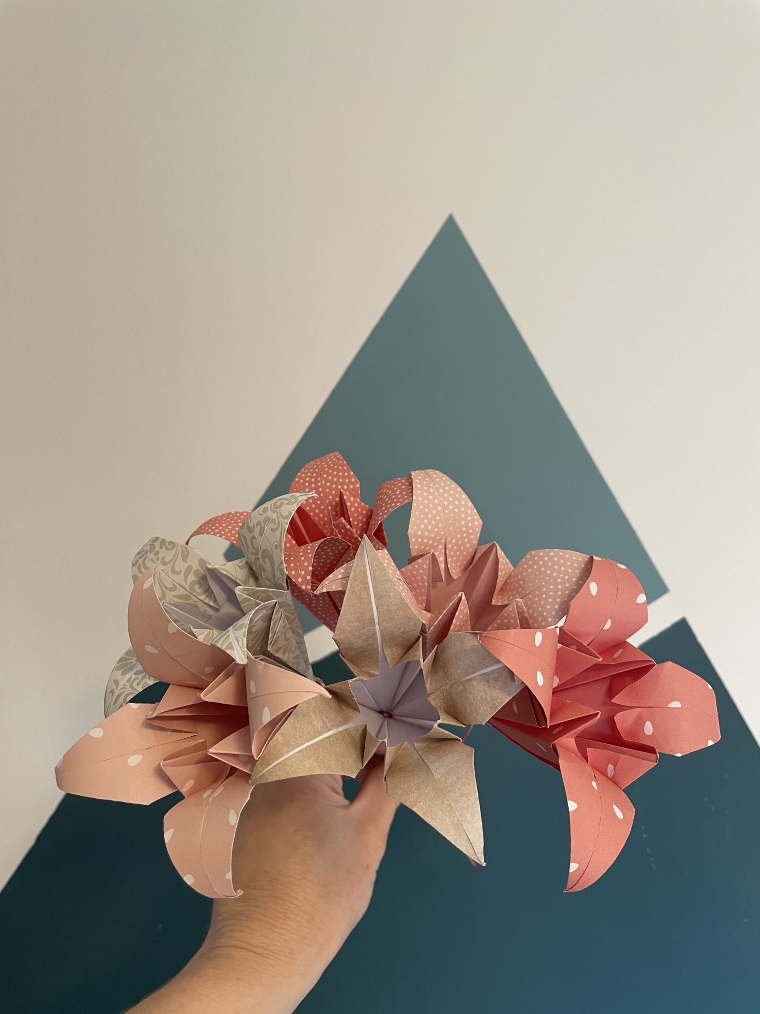 Bouquet de fleurs origami TERRACOTTA - SUR.LA.BRANCHE